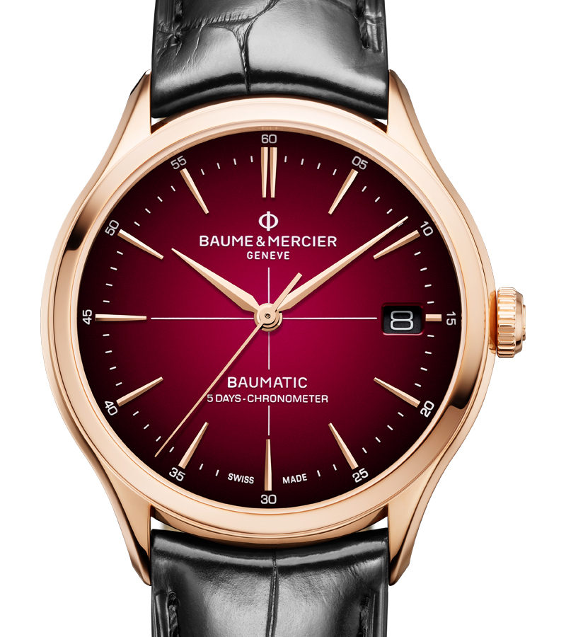 Baume & Mercier | Clifton Baumatic 18K Gradient Red Dial Automatic | 名士 | Chronomen.com